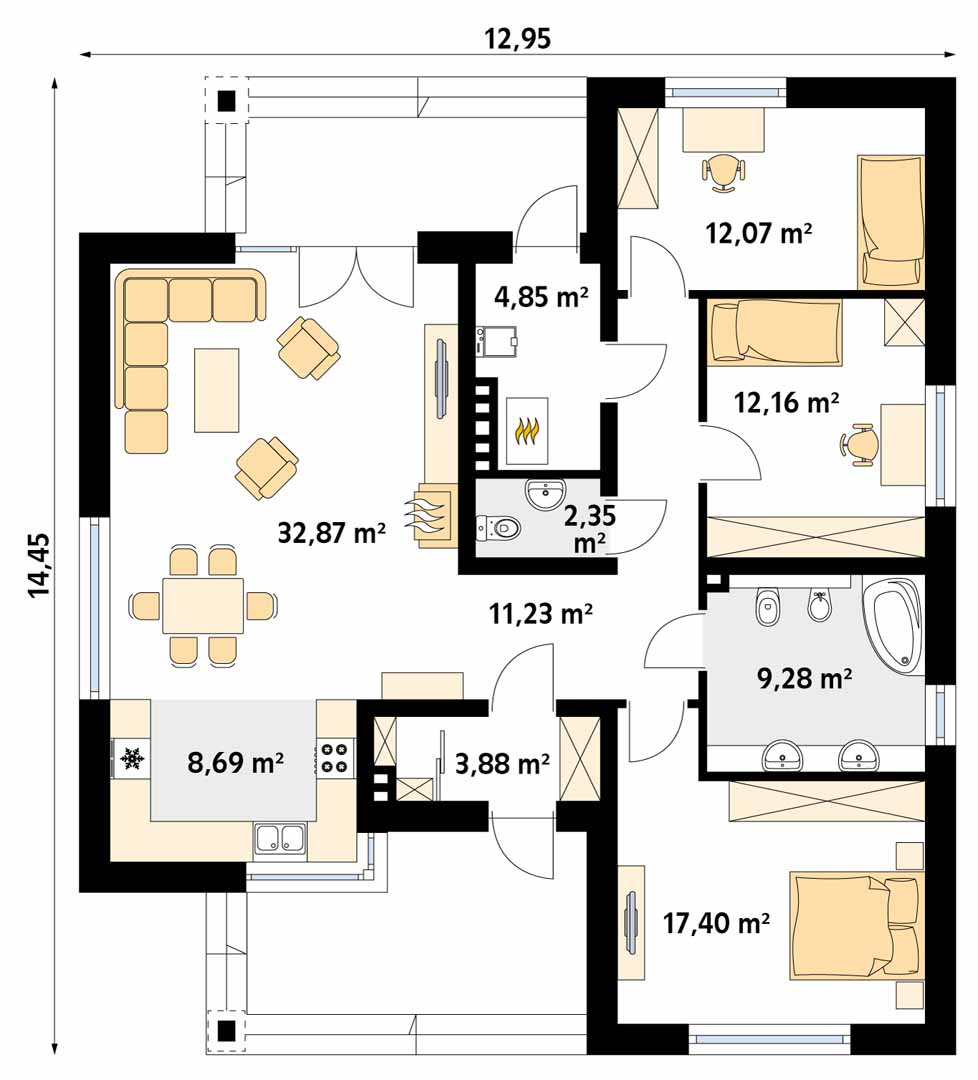 Projekt domu Dedal (CE) - 1001 Studio - Gotowe Projekty Domów